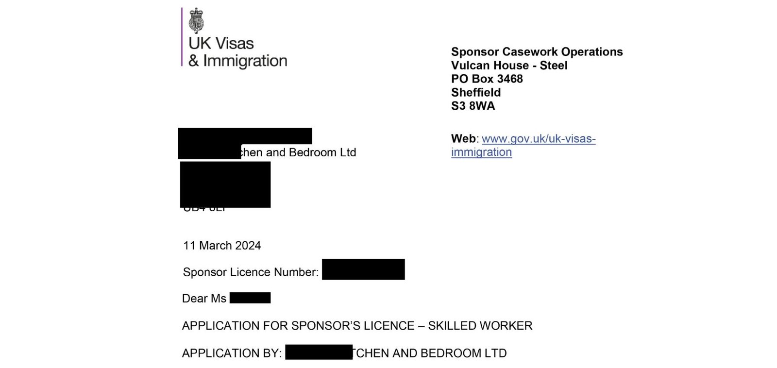 Another Successful Outcome - Sponsorship Licence Granted in 5 Days